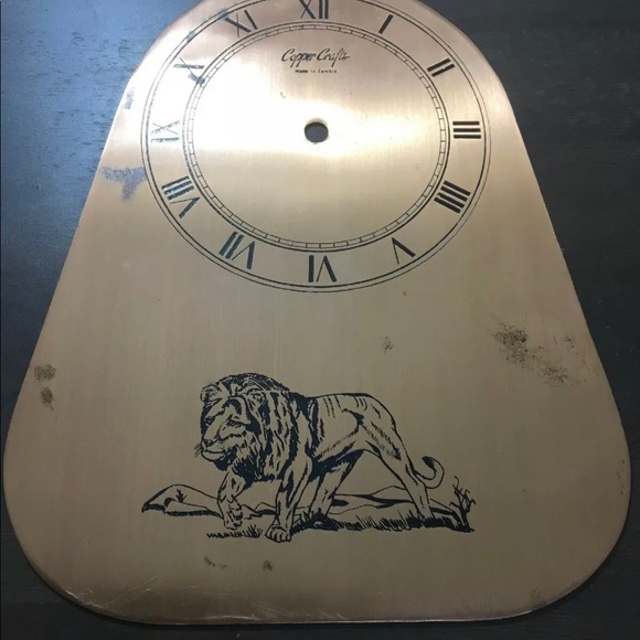 Wall Decor | Large Pure Copper Lion Clock Face Copper Crafts Ltd Kitwe ...